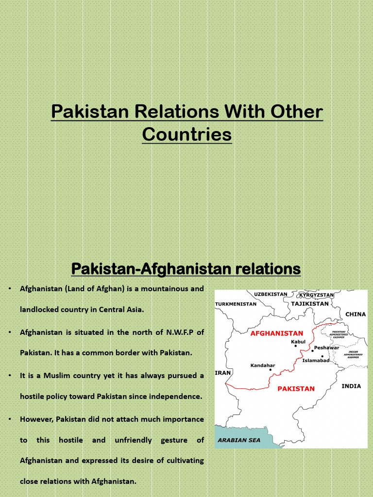 Pakistan's International Relations Overview | PDF | Pakistan | Afghanistan
