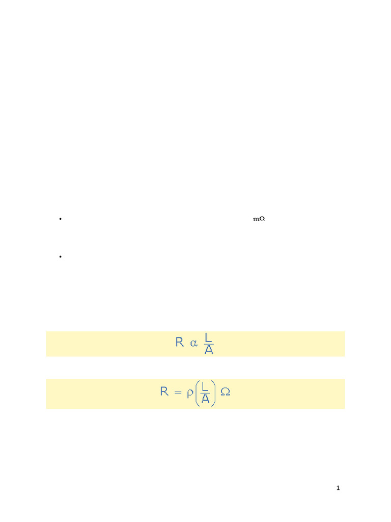 Resistance Resistivity | PDF | Electrical Resistivity And Conductivity | Physical Phenomena