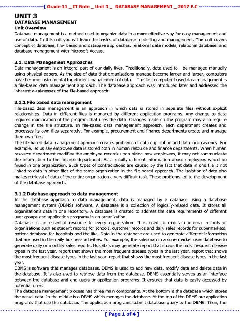 Note G11 IT 2nd Sem 2017EC PDF | PDF | Databases | Relational Database