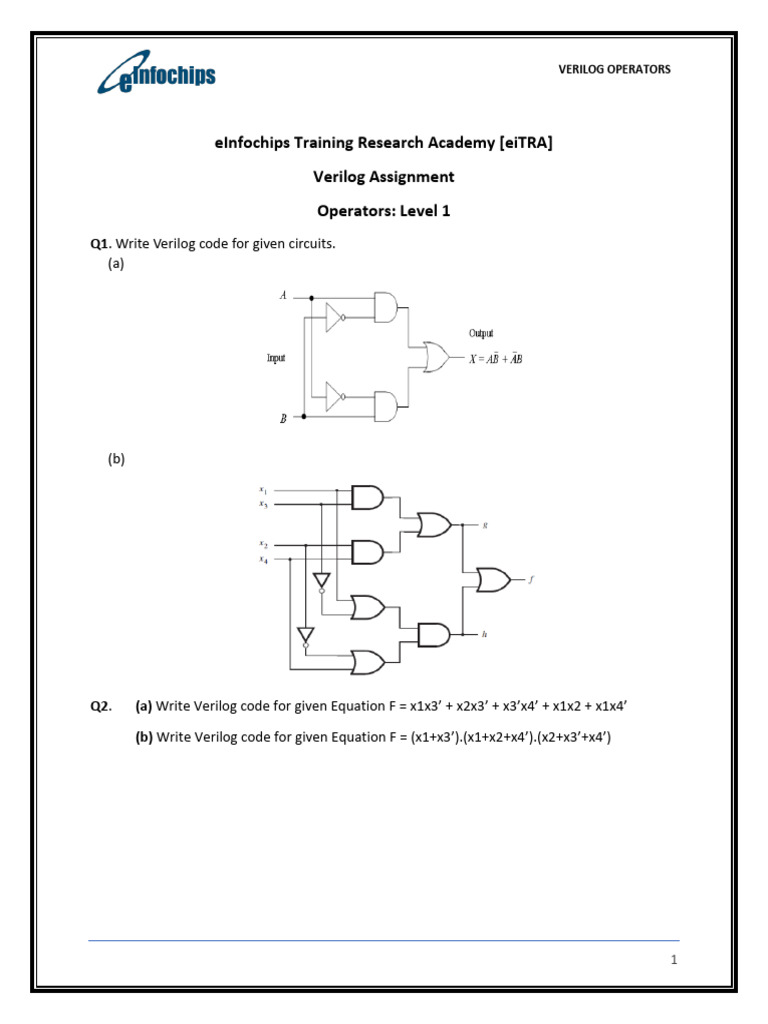 0 Verilog Assignment Operators Level 1 | PDF