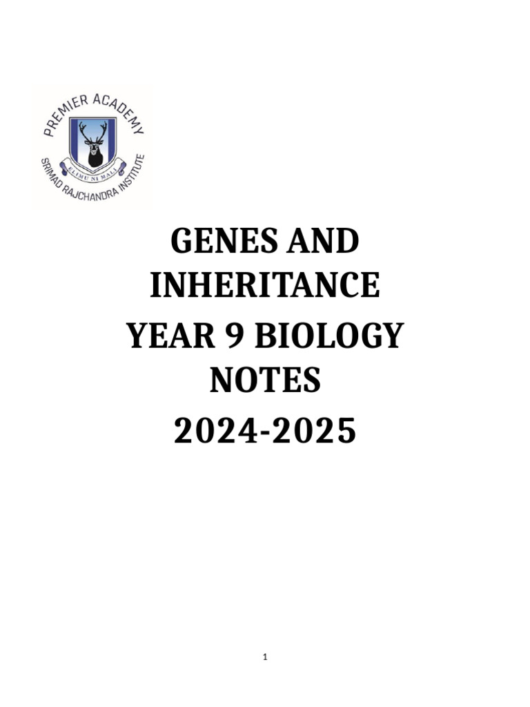 Year 9 Biology: Genes and Inheritance | PDF | Chromosome | Gene