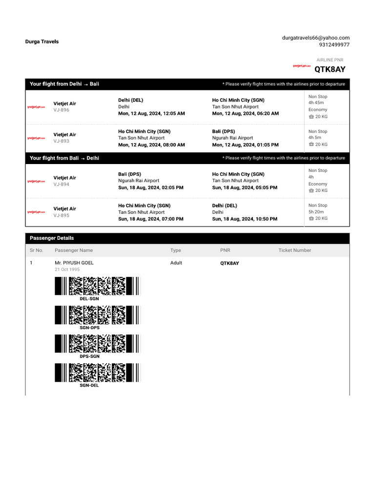 Airline PNR and Flight Details | PDF | Airlines | Aviation