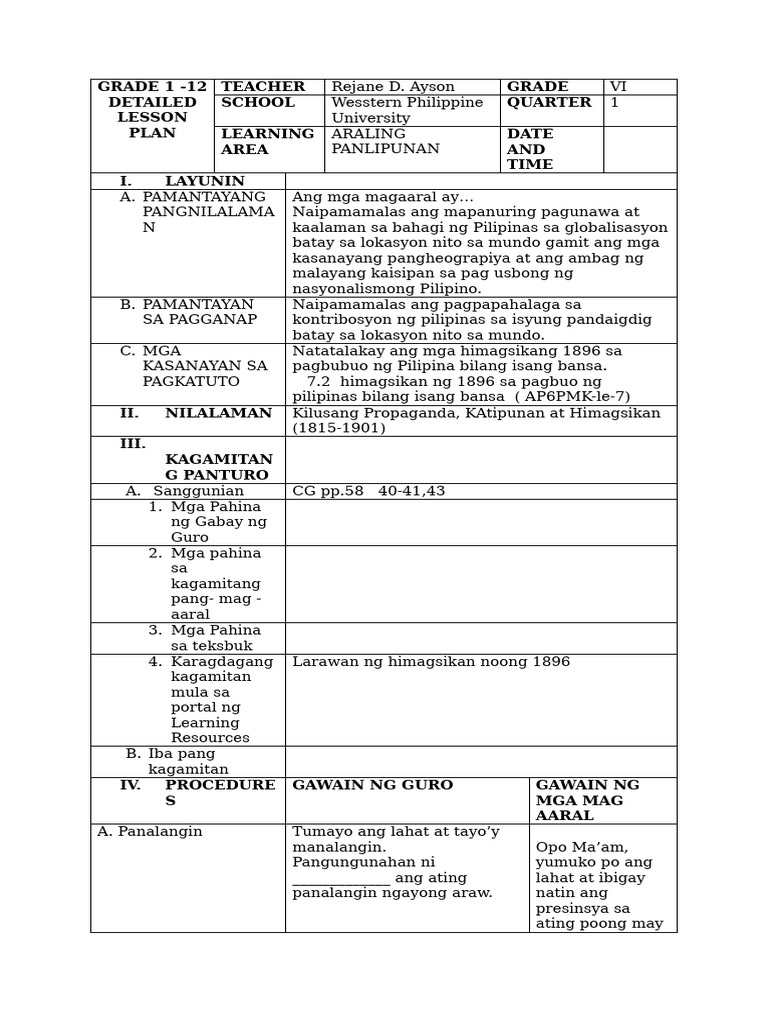 LESSONPLAN - apVI | PDF