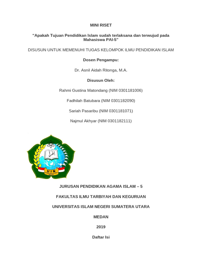 contoh format MINI RISET | PDF