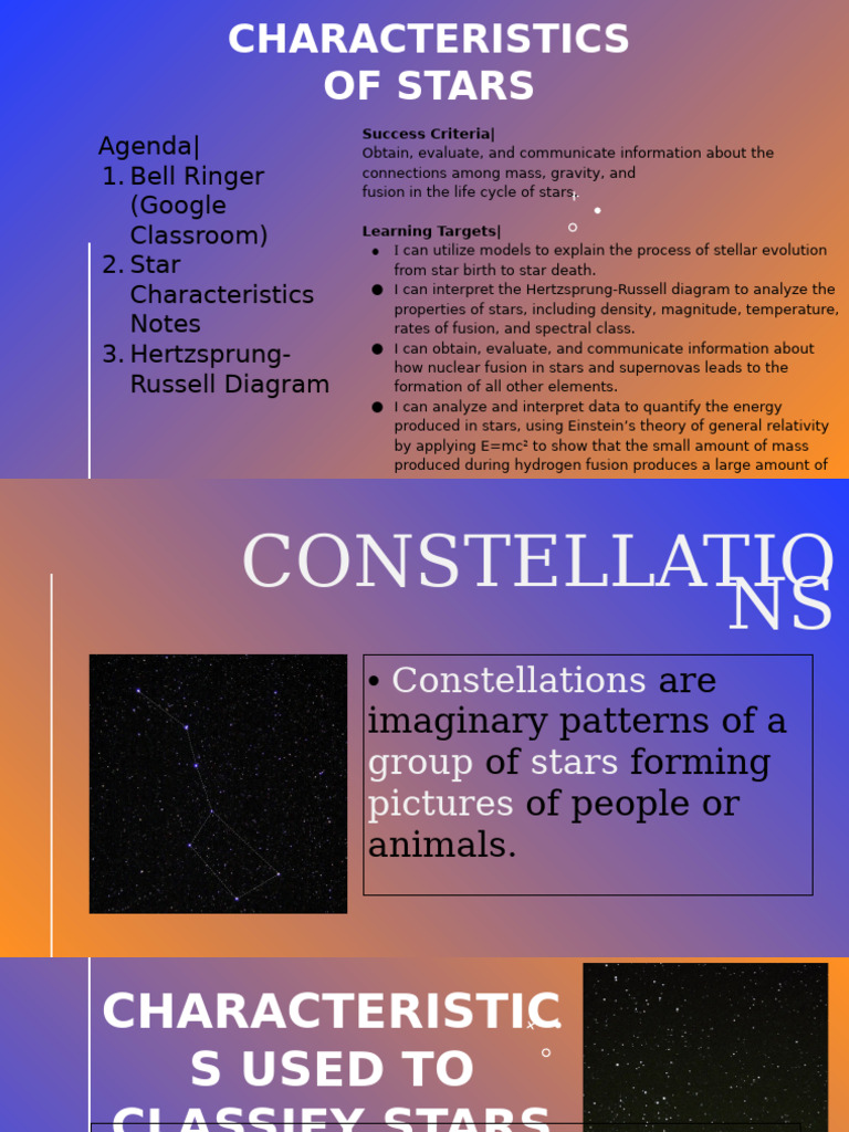 Understanding Star Characteristics and Classification | PDF | Stars ...