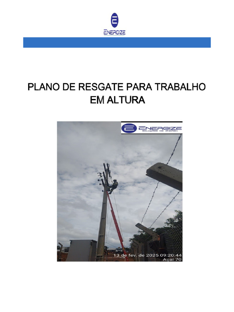 Plano de Resgate em Trabalho em Altura | PDF | Ambulância | Primeiros ...
