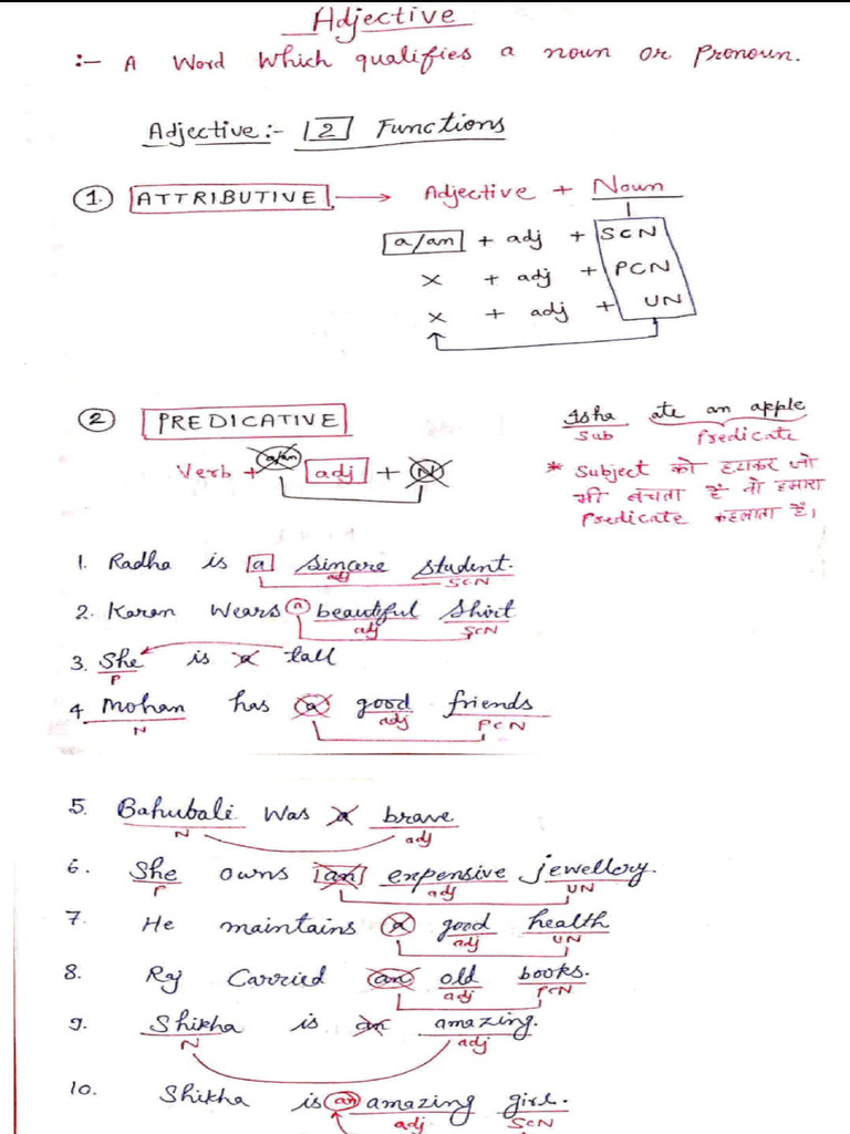 3 Adjective Notes | PDF