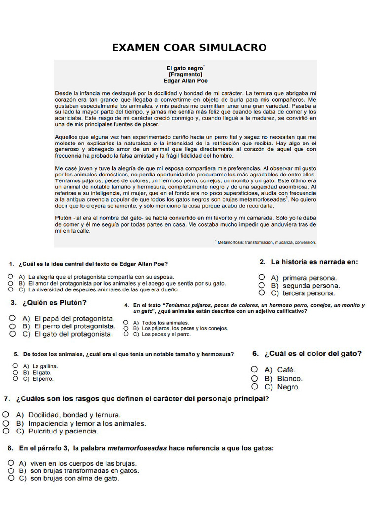 Examen Coar Simulacro2 | PDF