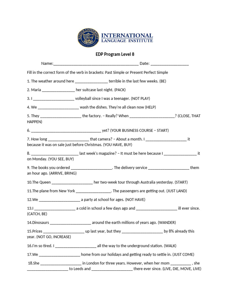 EDP Program Level 8 Classwork 2 | PDF