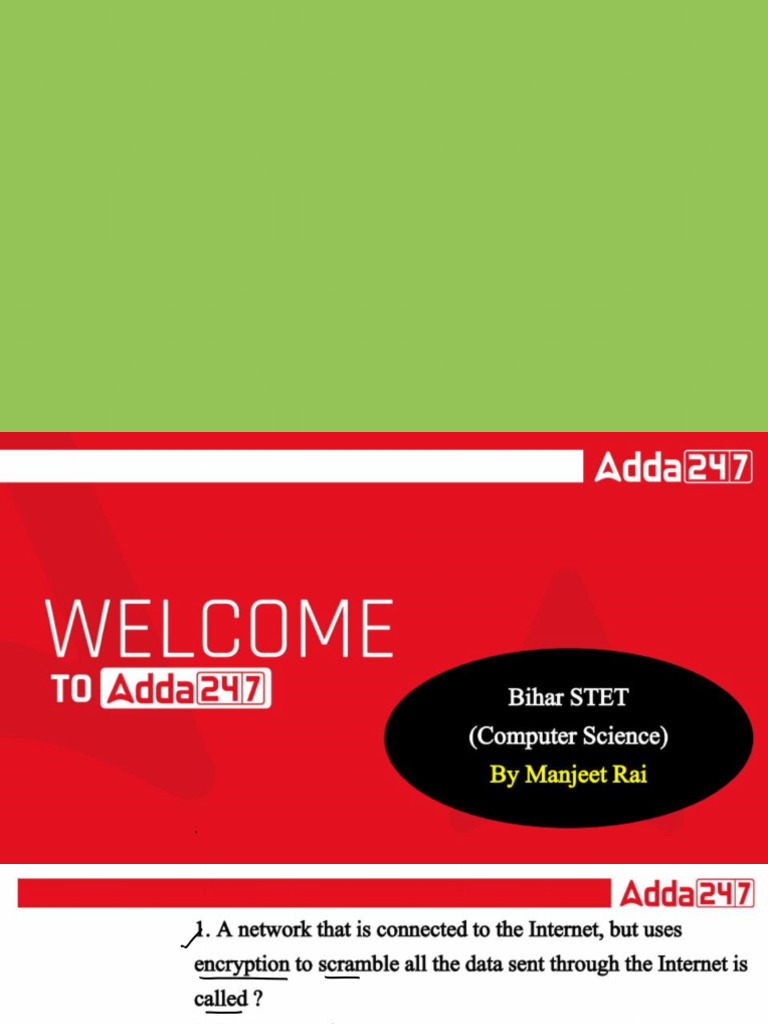 Bihar STET Computer Science Class - (11th Sept) | PDF