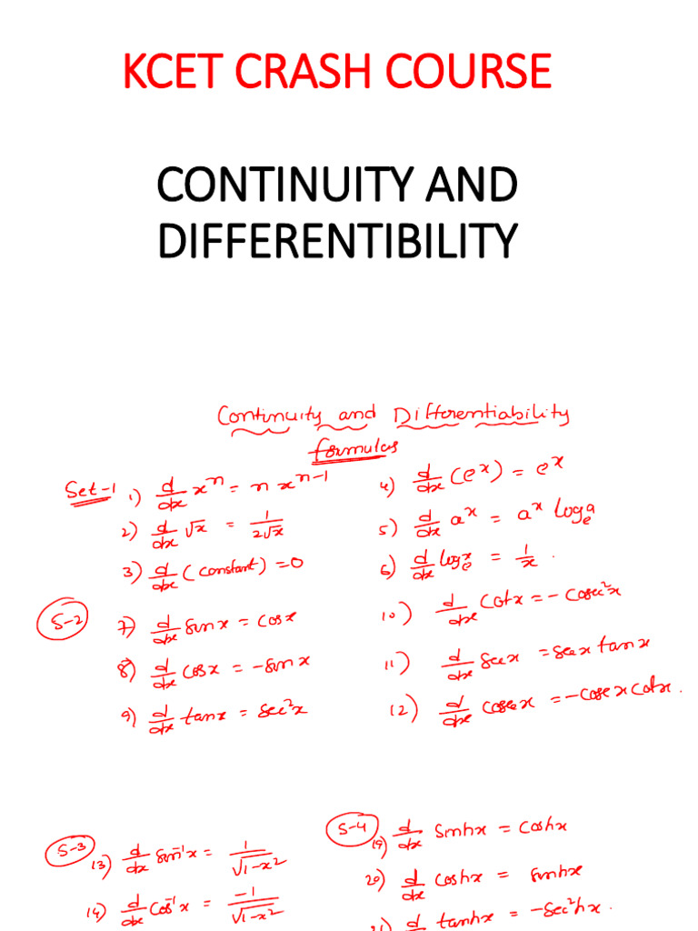 Kcet Chapter-5 Formulas | PDF