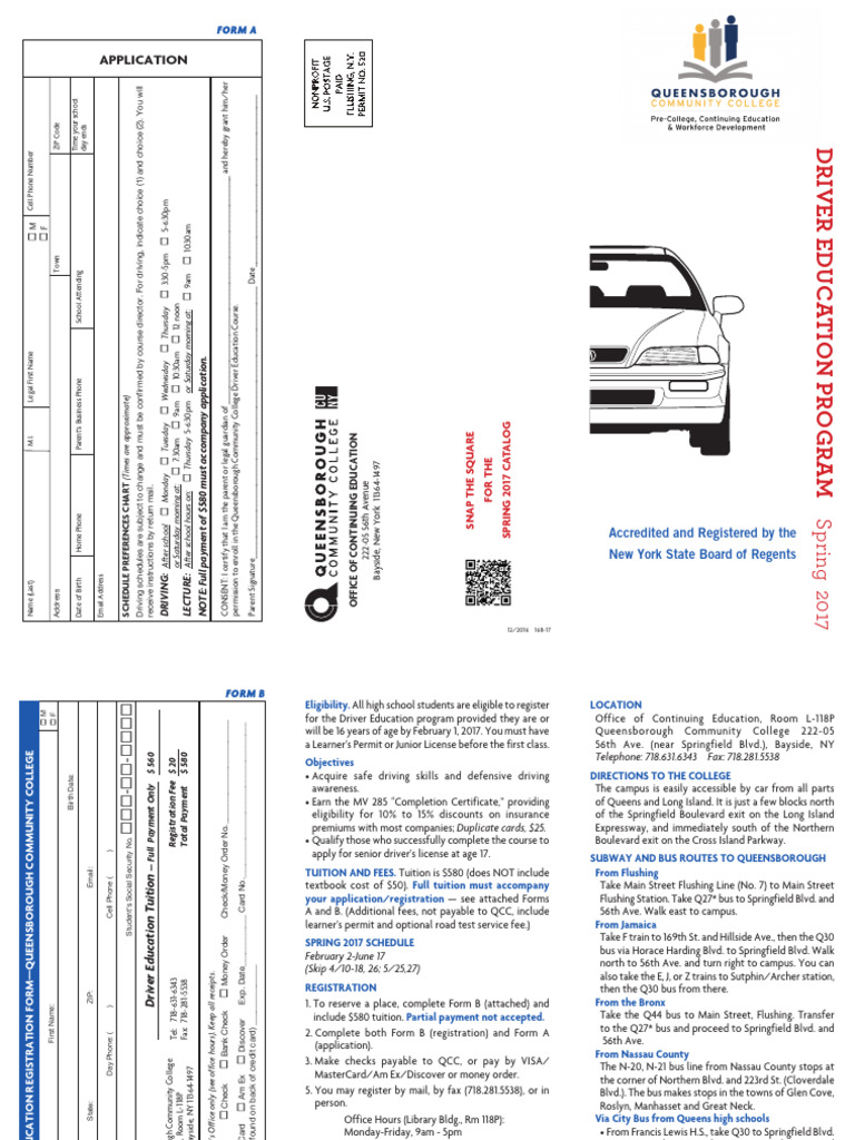 Spring 2017 Driver Education Registration | PDF | Payments
