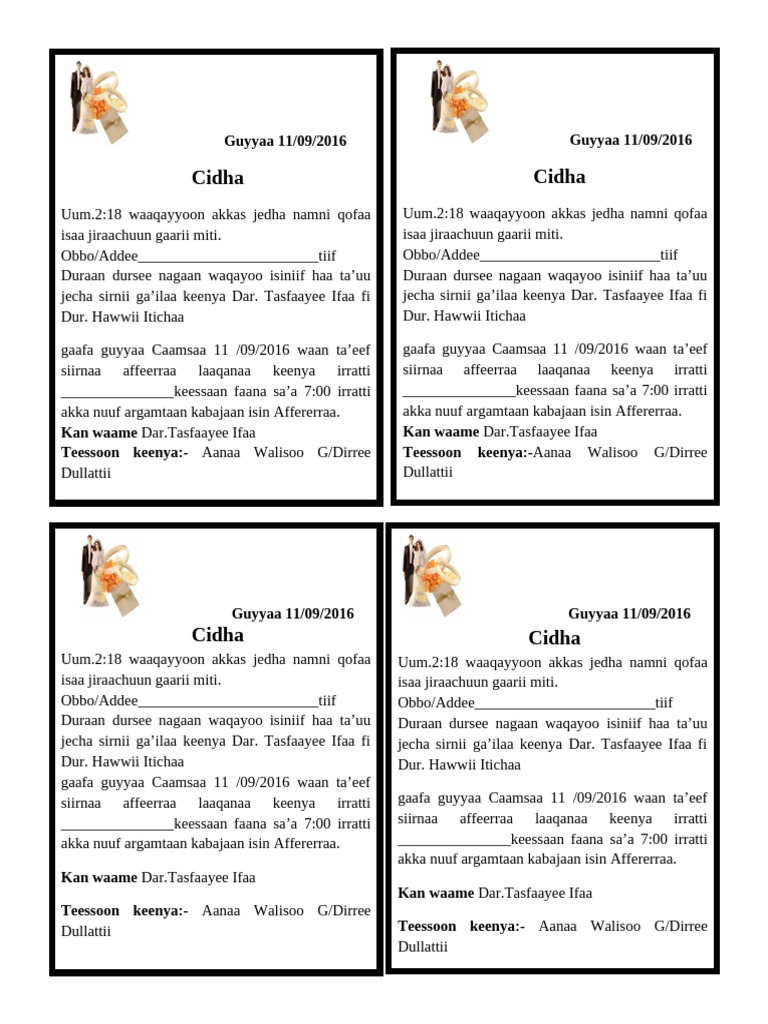 Waamicha Cidhaa | PDF