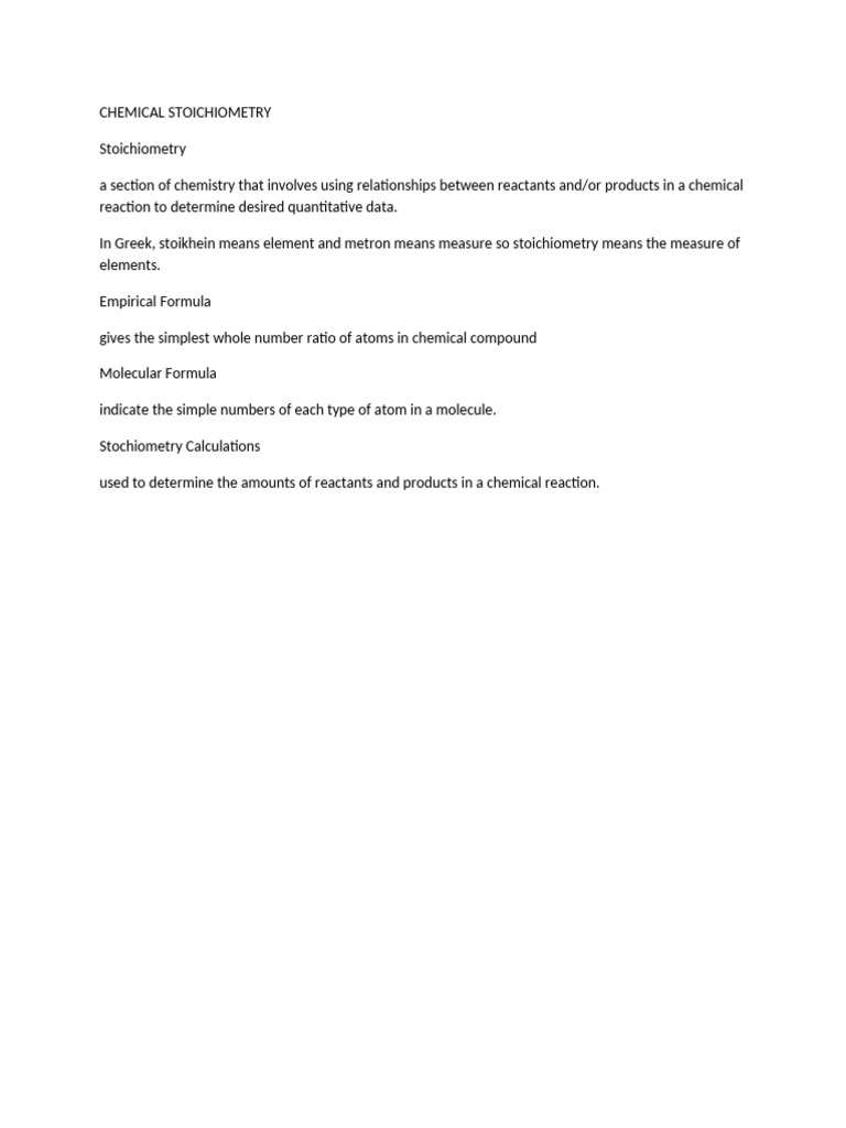 Chemical Stoich Wps Office | PDF