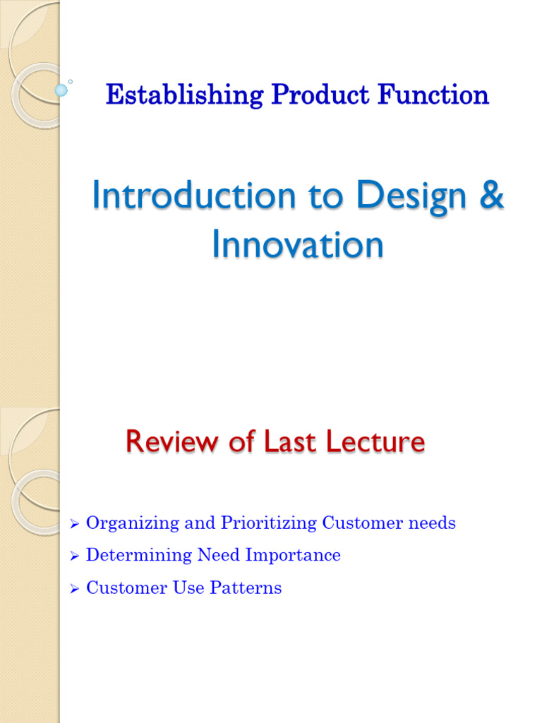 Establishing Product Functions | PDF | Function (Mathematics) | Innovation