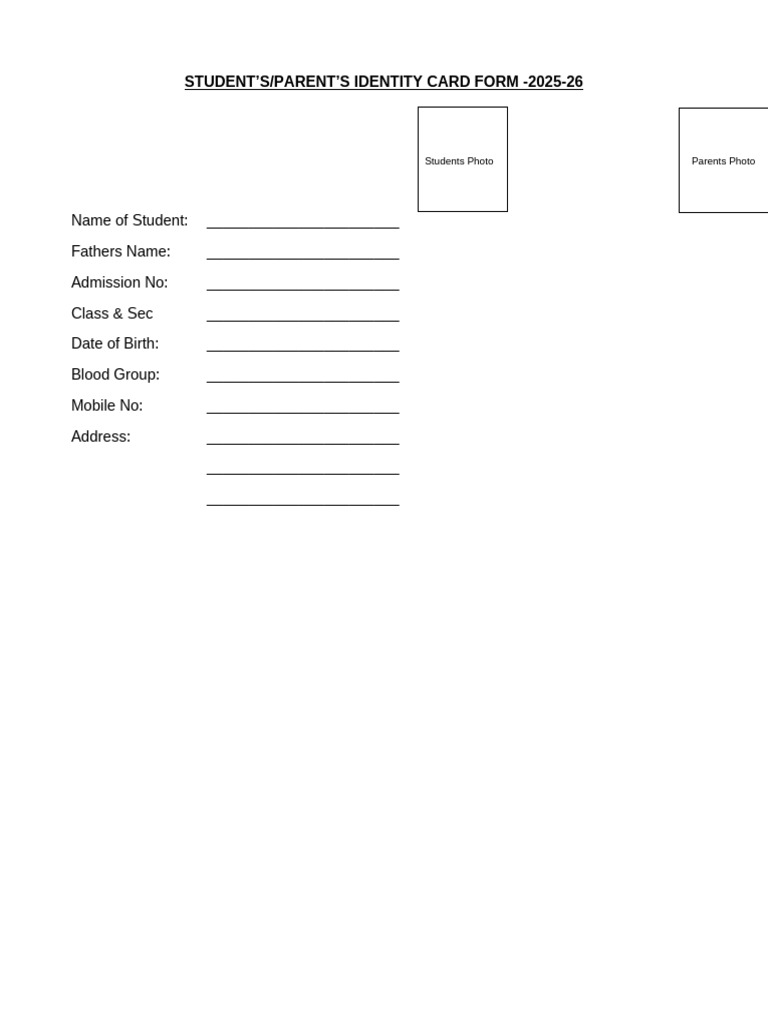 Students ID Cards 2025-26 | PDF