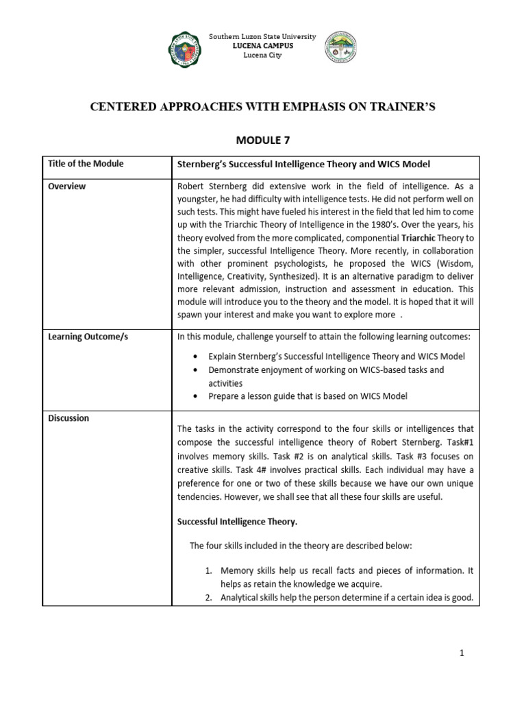 PED05a Module-7 Nagares Lucena | PDF | Creativity | Intelligence
