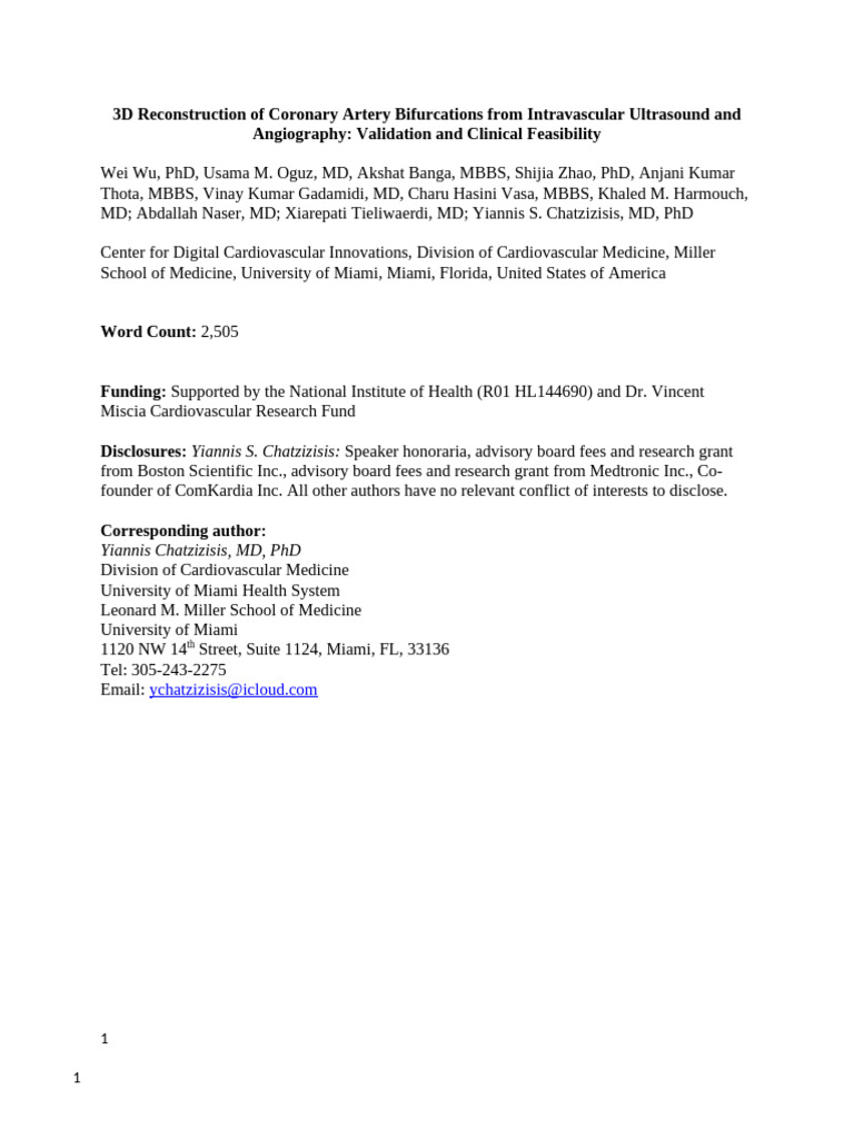 3D IVUS Reconstruction of Bifurcations - Revised Manuscript - With ...