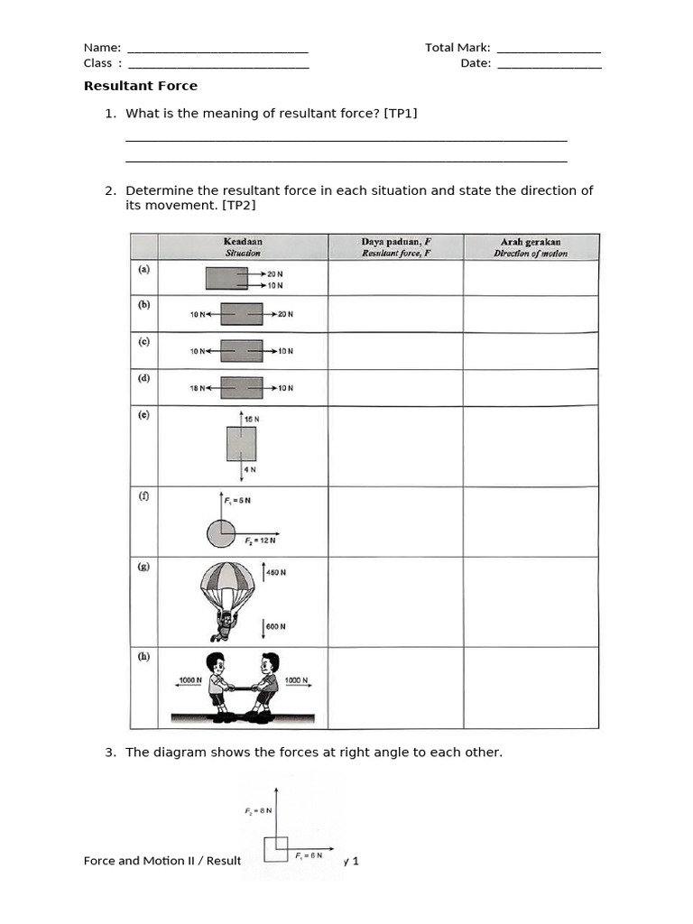 Activity 1.1 Resultant Force | PDF