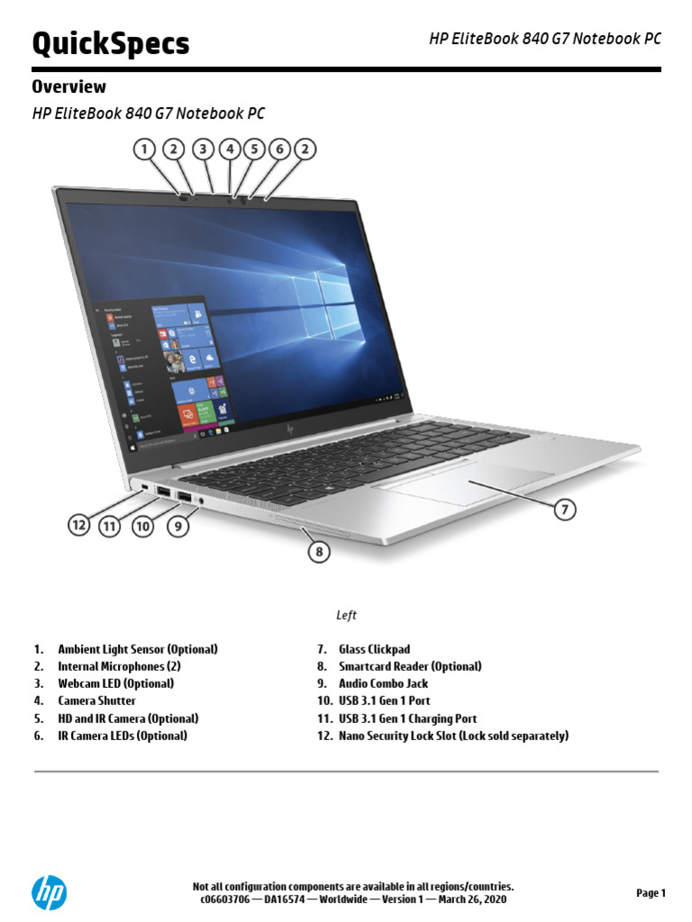 HP Elitebook 840 g7 177b2ea 177b2ea#uuz 119477 - en | PDF | Windows 10 ...