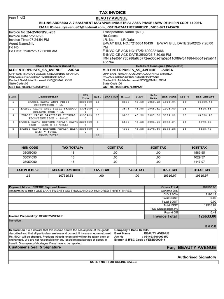 BSL-263 e Invoice MD Enterprises | PDF | Taxes | Public Finance
