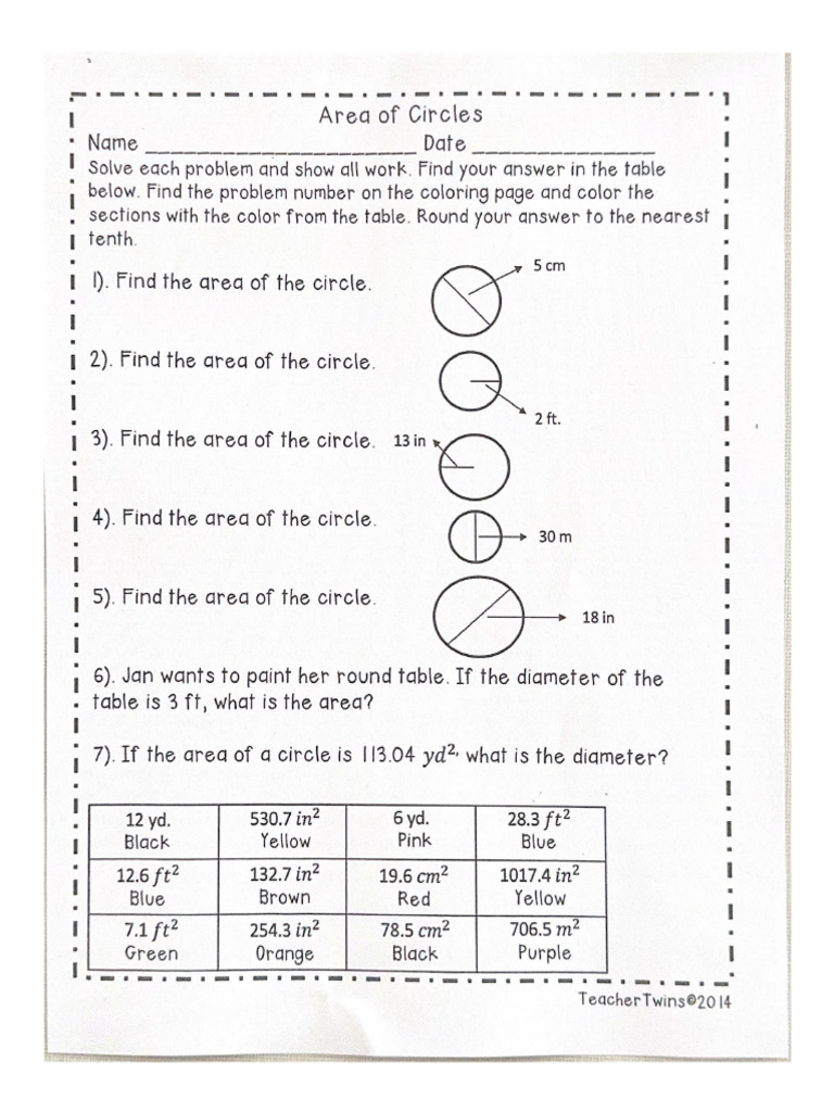 Area of Circles | PDF