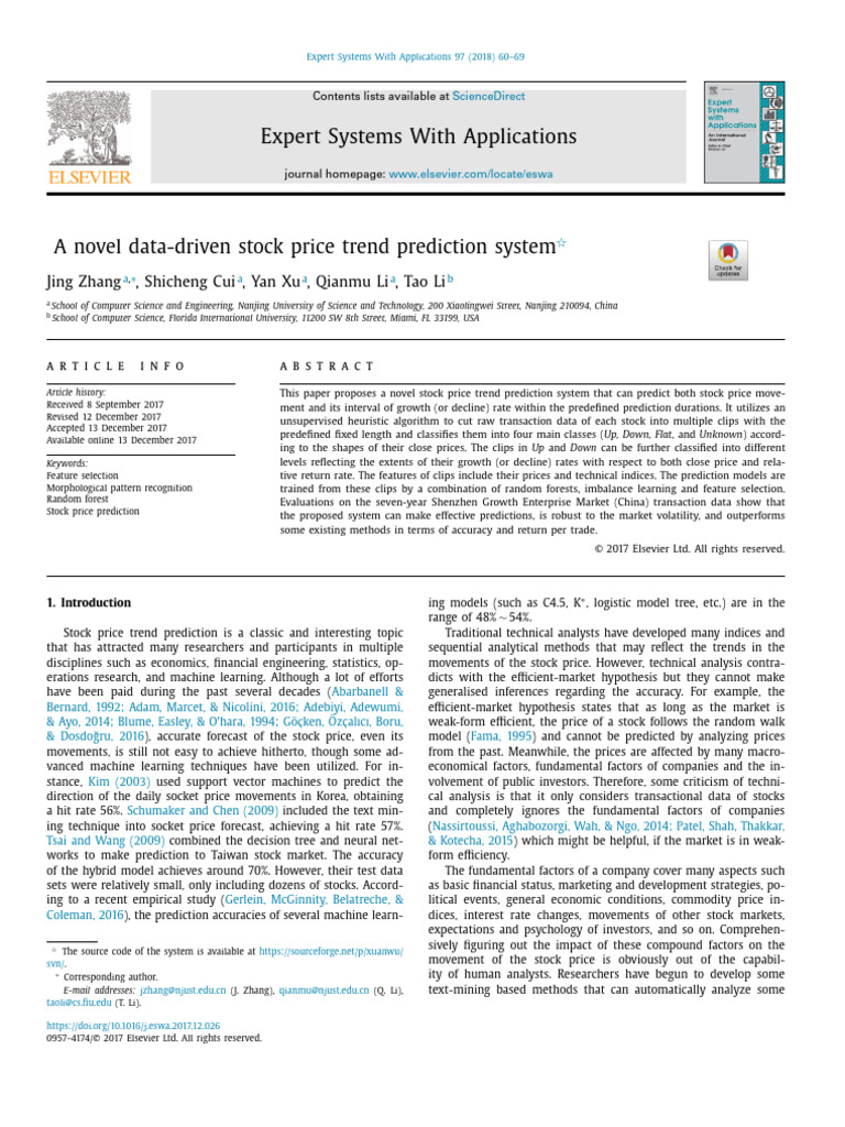 Data-Driven Stock Price Prediction System | PDF | Prediction ...