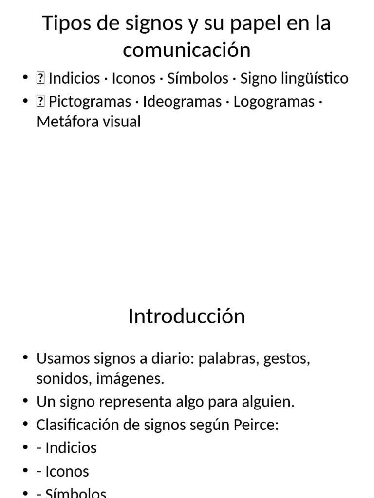 Tipos de Signos Presentacion | PDF