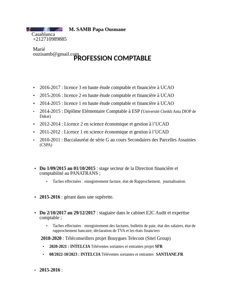 CV de Papa Ousmane Samb | PDF