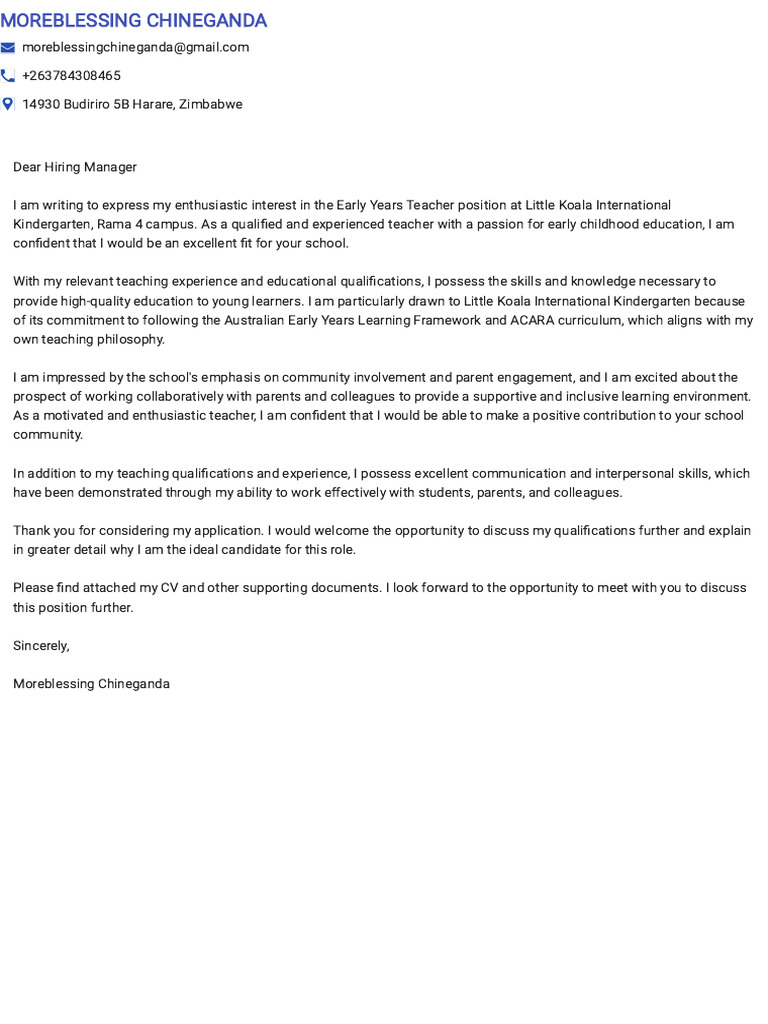 Moreblessing Chineganda | PDF