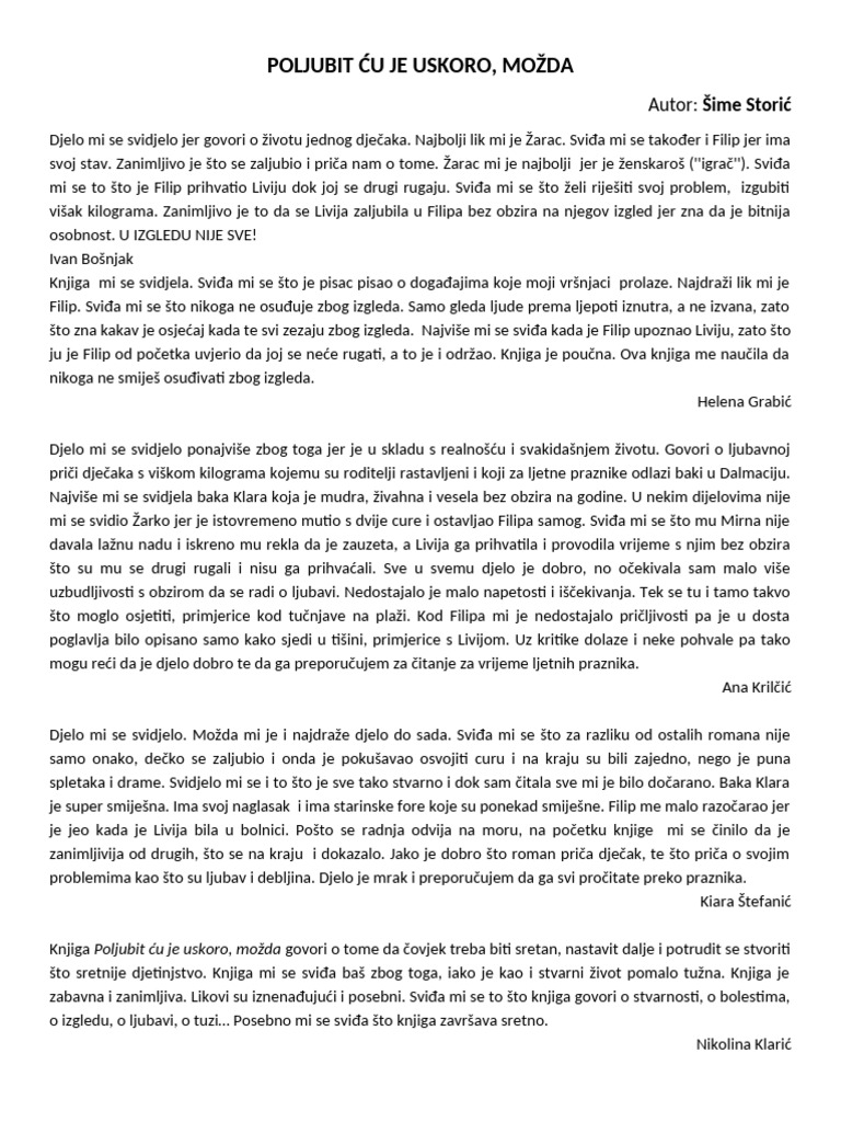 Poljubit Cu Je Uskoro | PDF