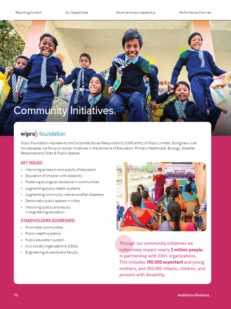 CSR_Wipro | PDF | Corporate Social Responsibility | Sustainability