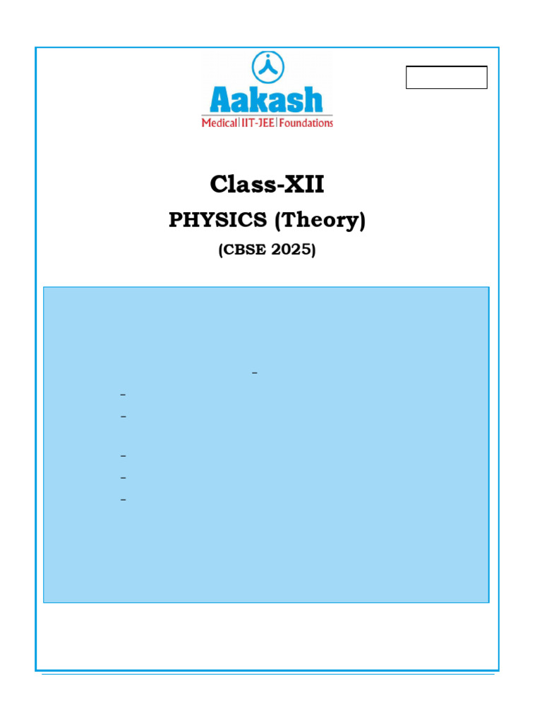 CBSE Board Ans-And-Sol Physics Class XII 21-02-2025 | PDF ...