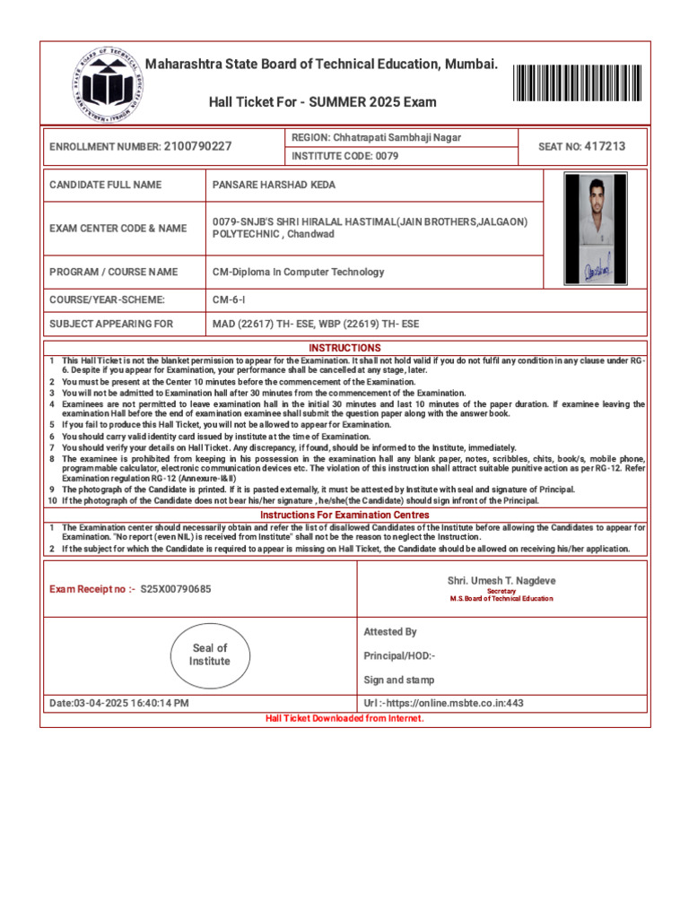 Harshad 2025 Msbte | PDF