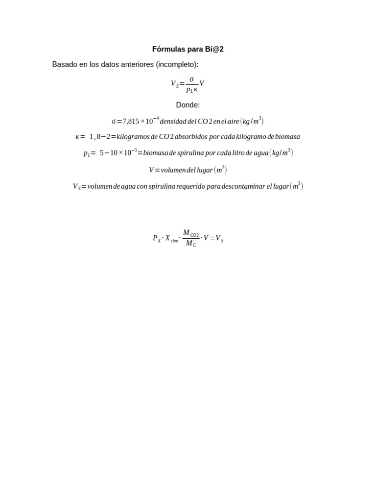 Fórmulas para Bi@2 | PDF