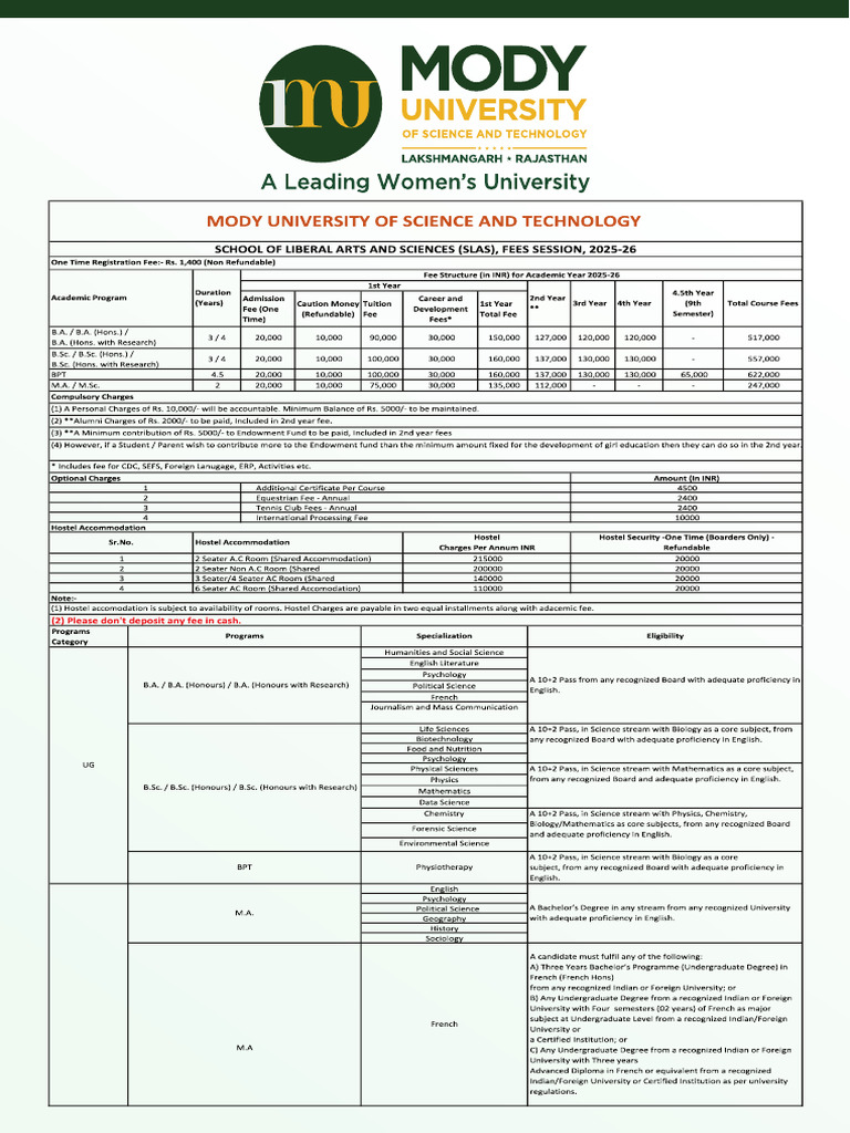 Fee Structure 2024-25 | PDF