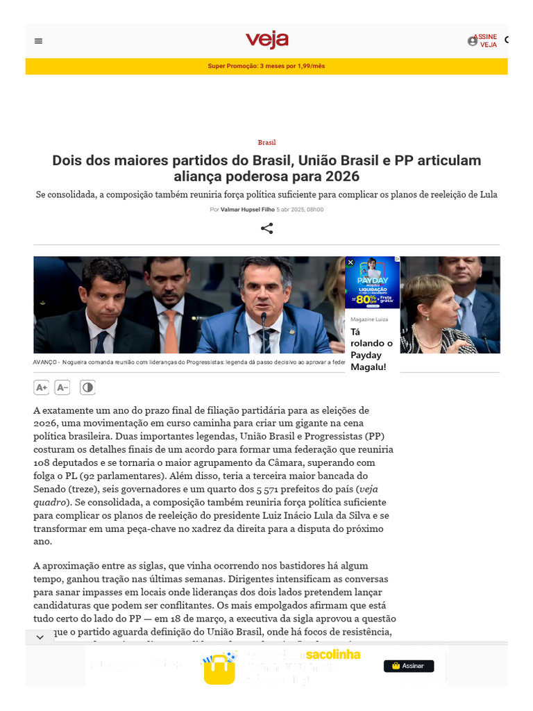 Dois dos maiores partidos do Brasil, União Brasil... _ VEJA | PDF ...