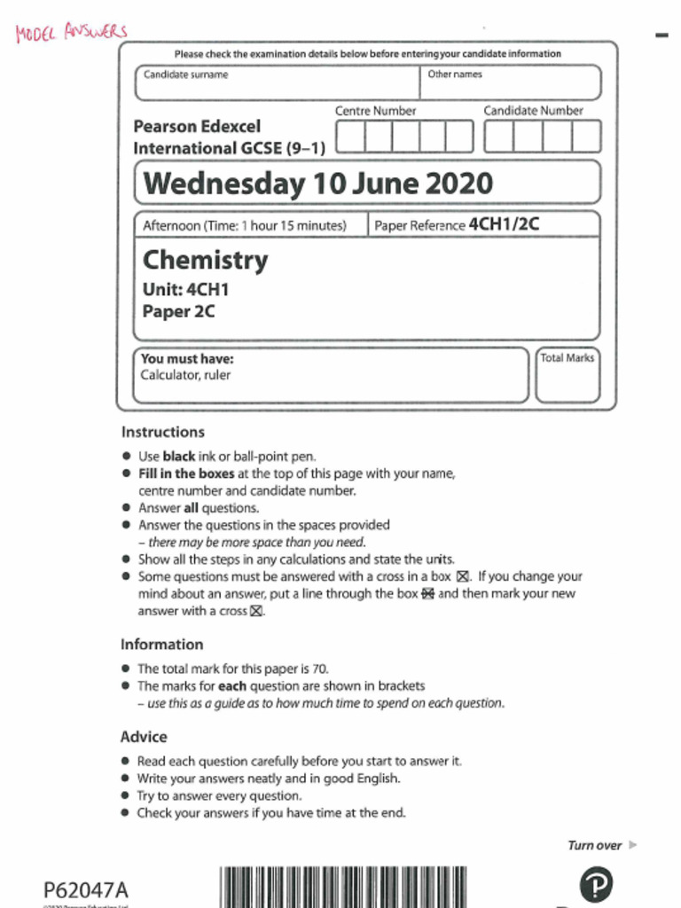 2020-Summer-paper2 CHEMISTRY MODEL ANSWERS | PDF