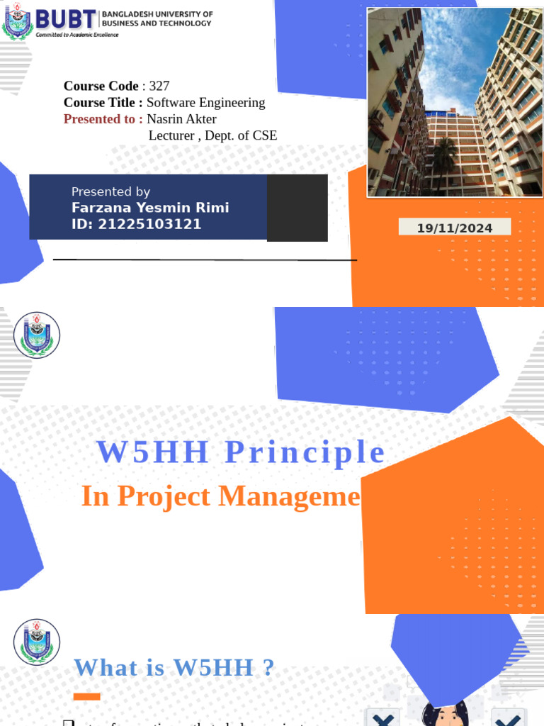 W5HH Principle in Software Engineering | PDF