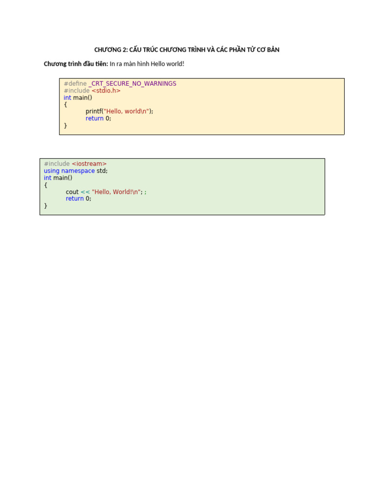 Chuong 2 - Cau Truc Chuong Trinh Va Cac Phan Tu Co Ban | PDF