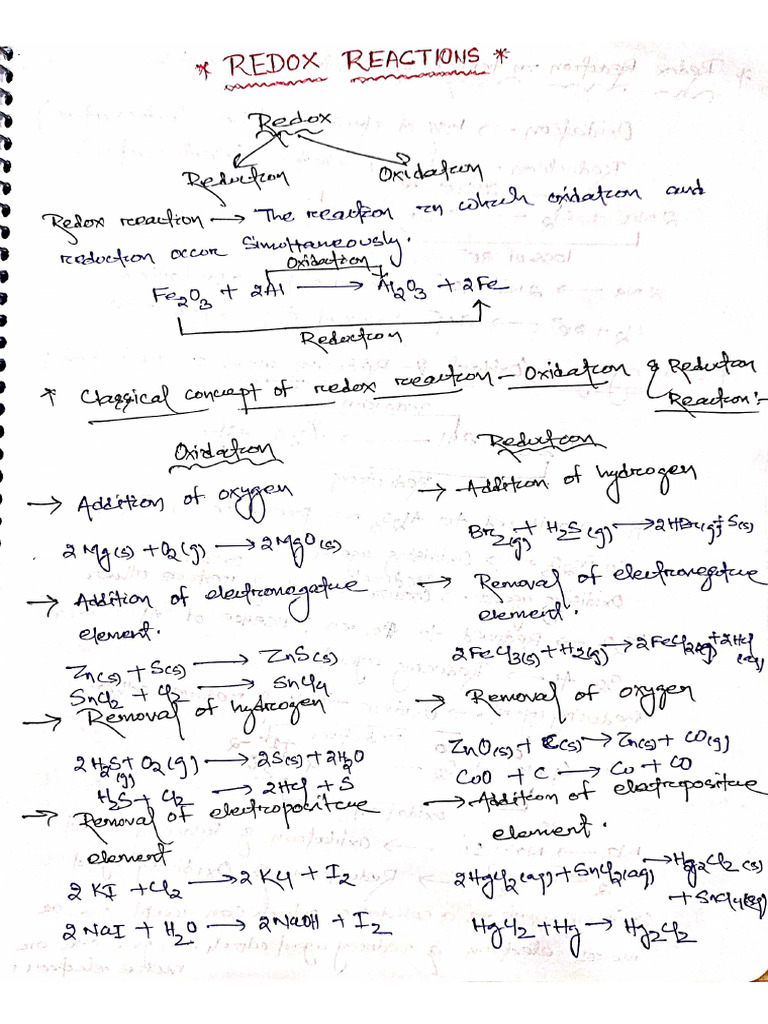 Redox Reactions | PDF