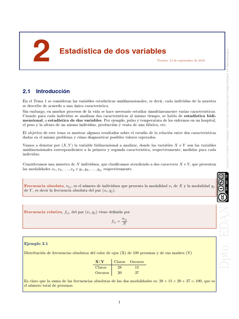 Estadistica de Dos Variables | PDF | Regresión lineal | Análisis de regresión