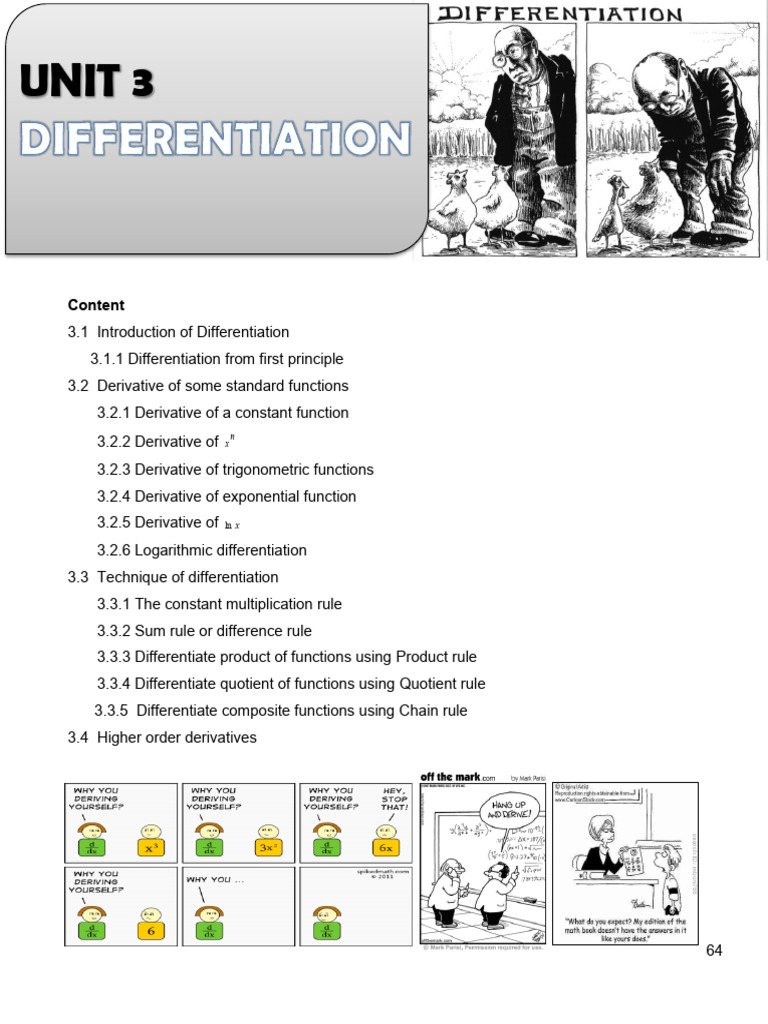 Dum20132 Unit 3 Differentiation | PDF | Derivative | Function (Mathematics)