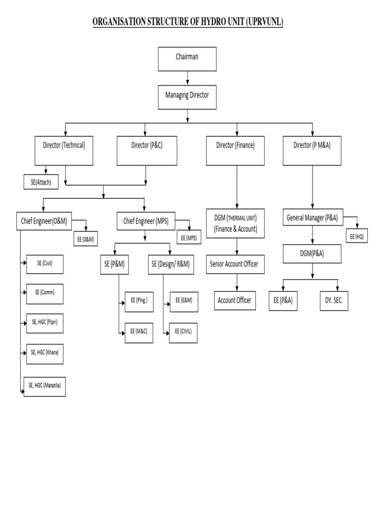 UPRVUNL Hydro Unit Organization Chart | PDF