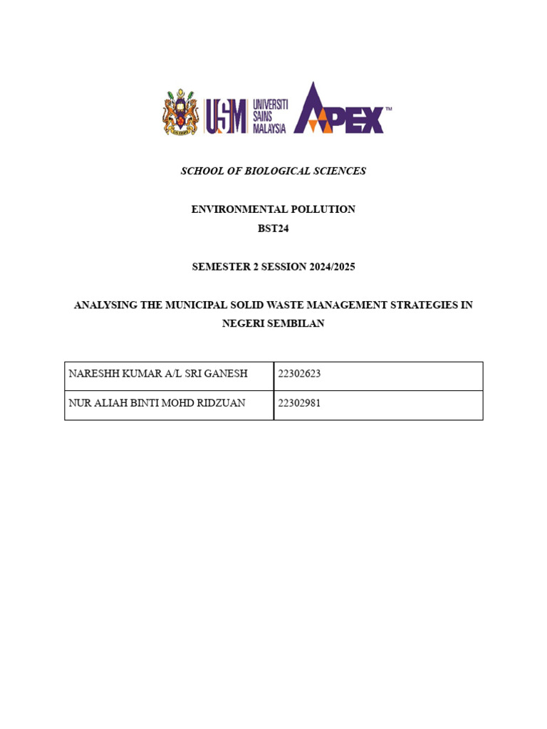 Analysing The Municipal Solid Waste Management Strategies in Negeri ...