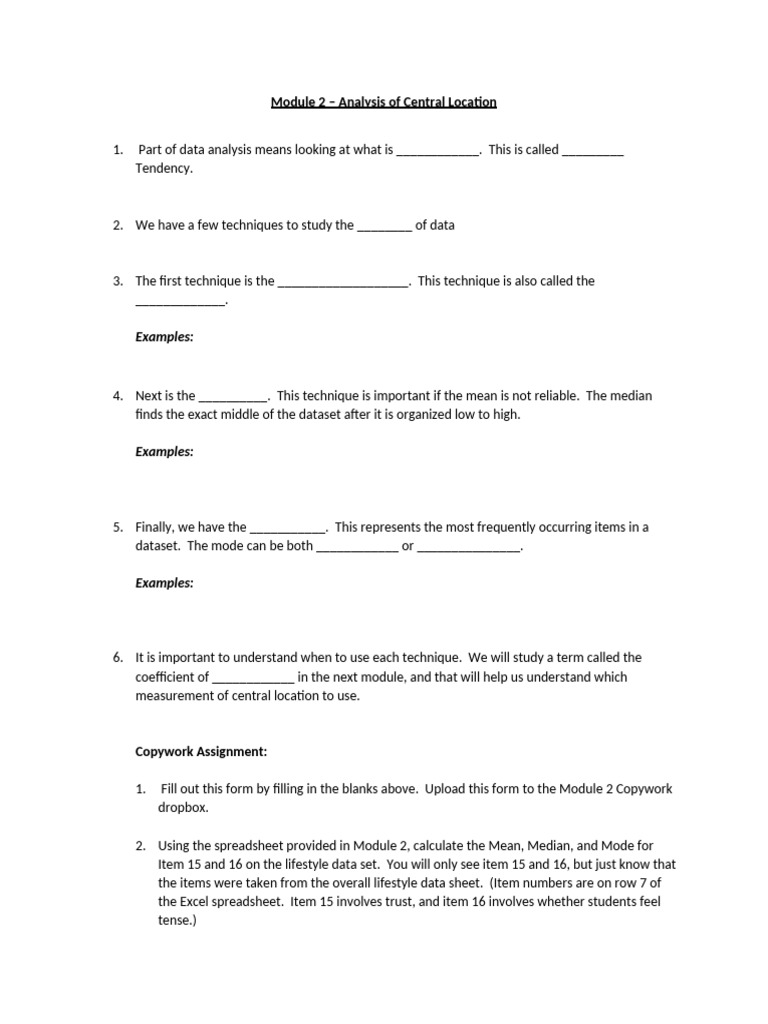 Module 2 Copywork Assignment | PDF