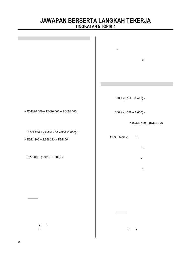 Penyelesaian Lengkap Ting 5 Bab 4 | PDF