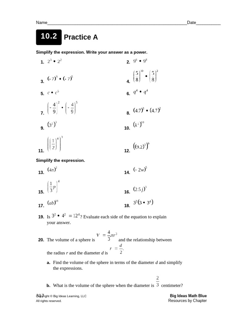 Lesson 03 and 04 - Practice Sheets | PDF | Sphere | Mathematics