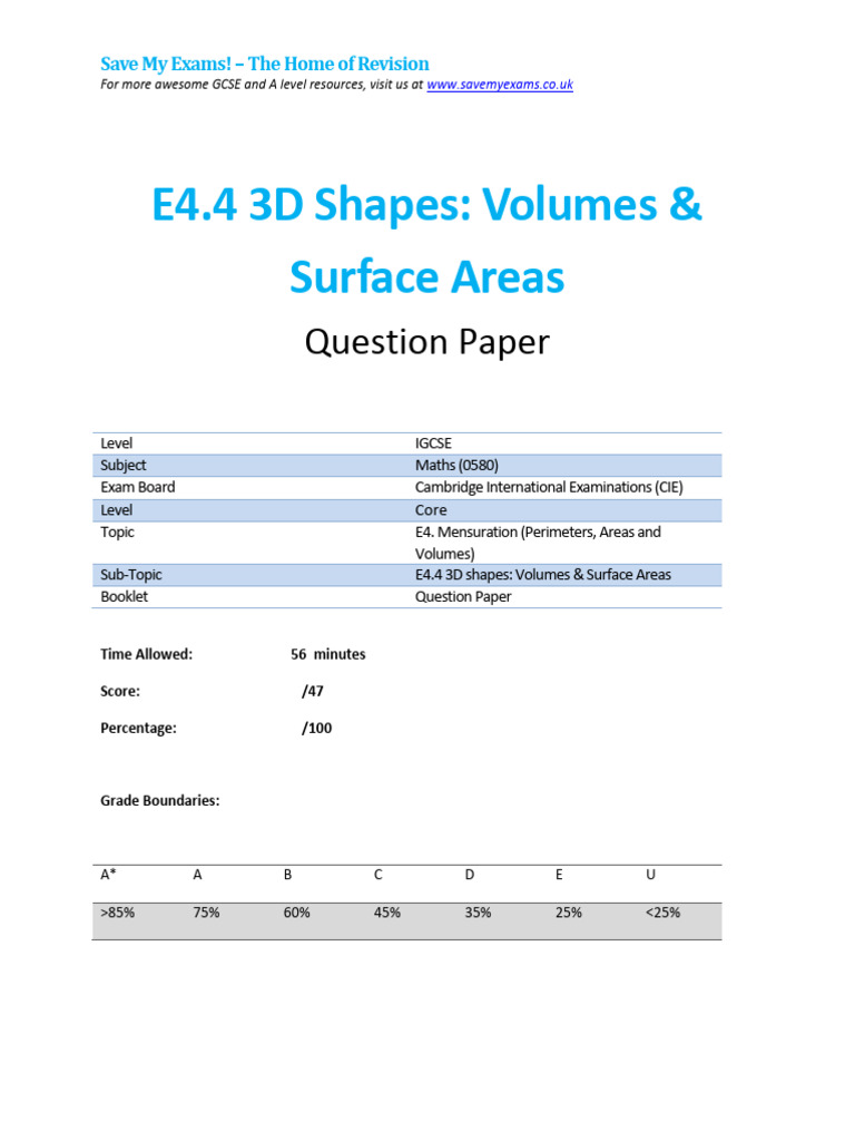 4.4-Mensuration-3D-shapes-volumes-and-surface-areas-cp | PDF | Career ...