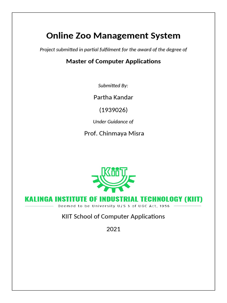 Online Zoo Management System (Document) | PDF | Software Testing ...